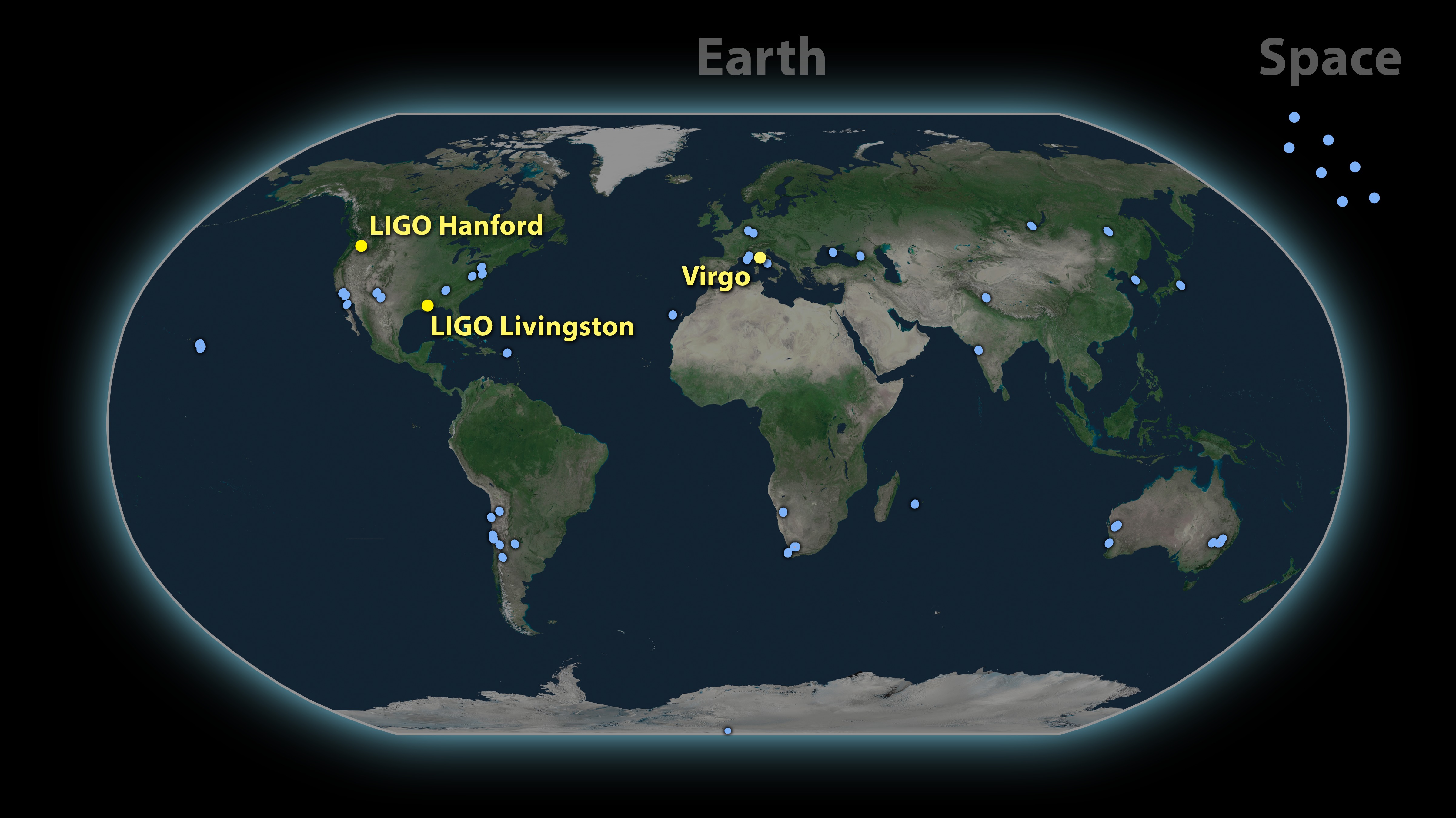 Image | GW+EM Observatories Map | LIGO Lab | Caltech